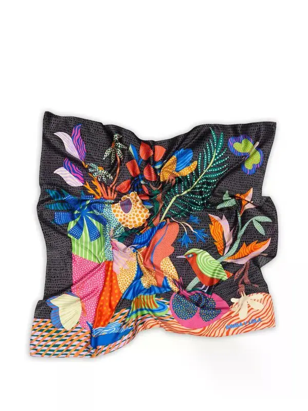 Bimba Y Lola Graphic-print Scarf - Grey
