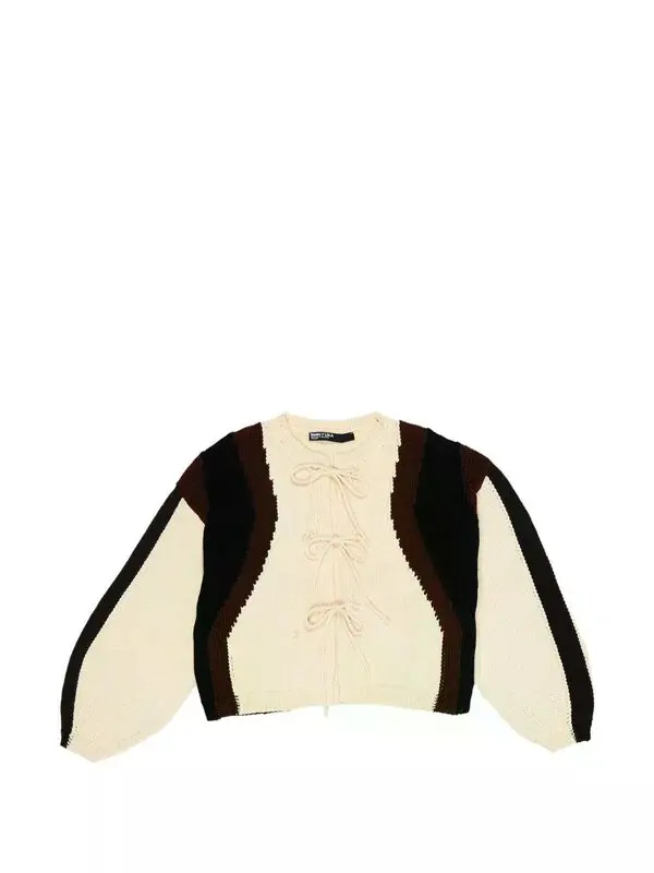 Bimba Y Lola Colour-block Cardigan With Rope Detail