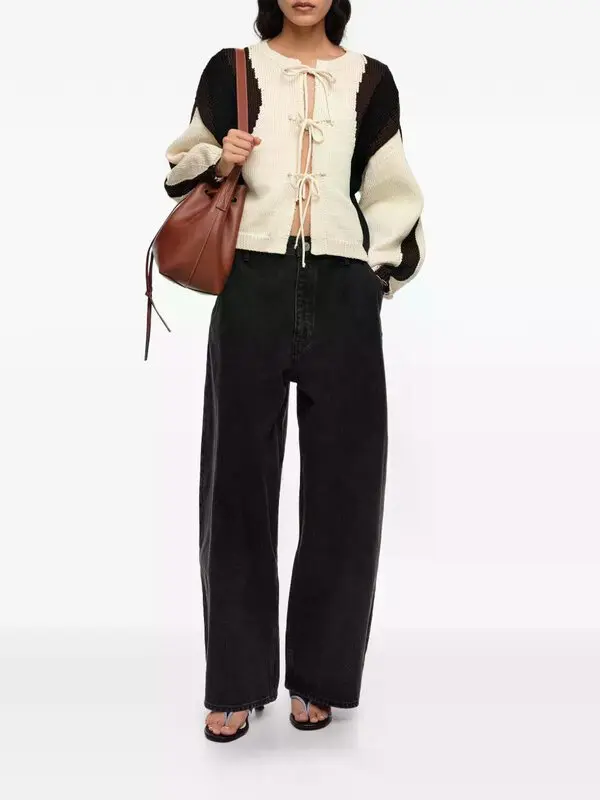 Bimba Y Lola Colour-block Cardigan With Rope Detail
