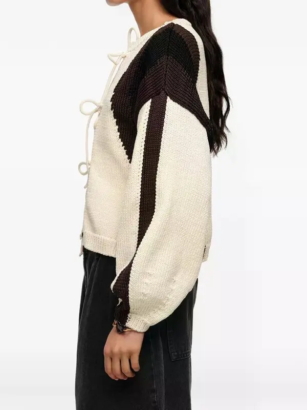 Bimba Y Lola Colour-block Cardigan With Rope Detail