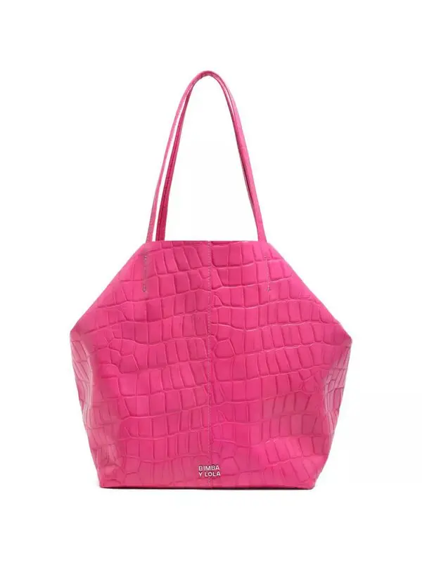 Bimba Y Lola Large Leather-embossed Tote Bag - Pink