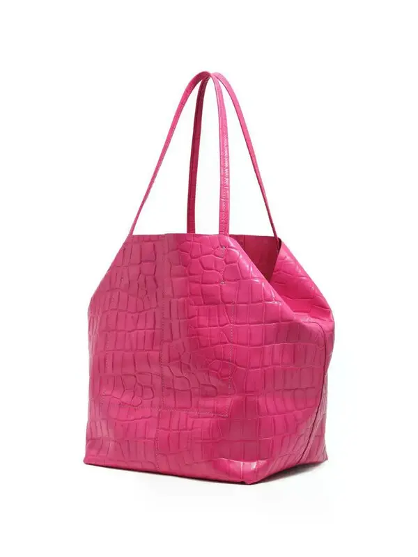 Bimba Y Lola Large Leather-embossed Tote Bag - Pink