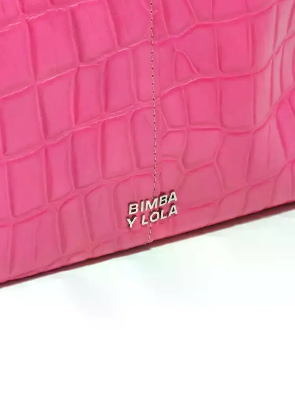Bimba Y Lola Large Leather-embossed Tote Bag - Pink