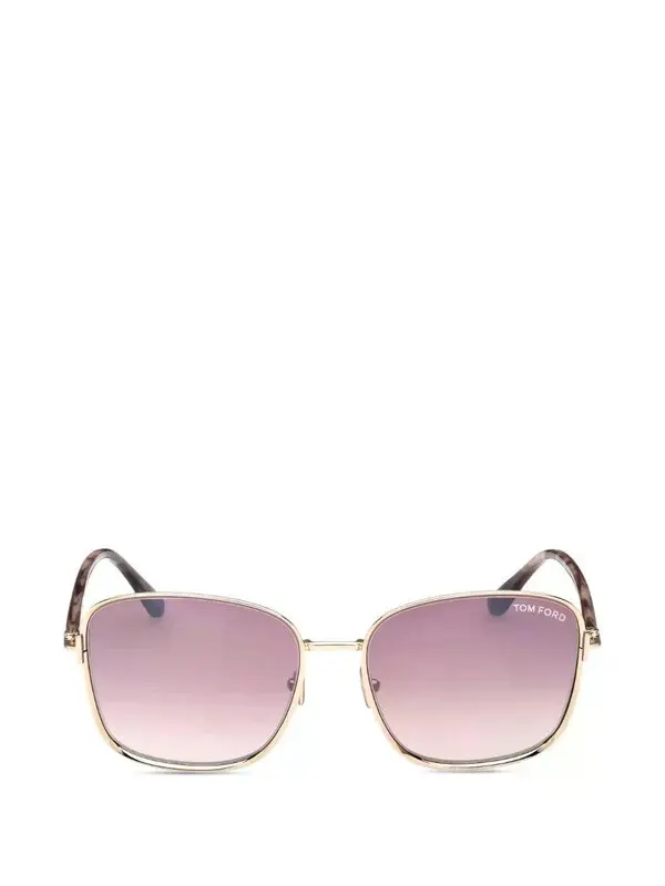 TOM FORD Square Full Rim Sunglasses - Gold