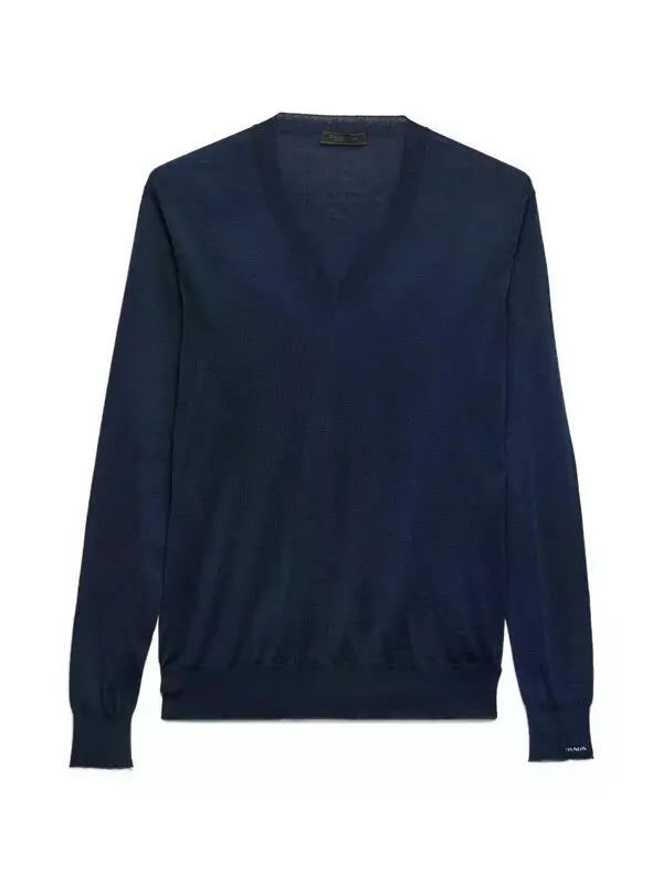 Prada V-neck Ribbed Sweater