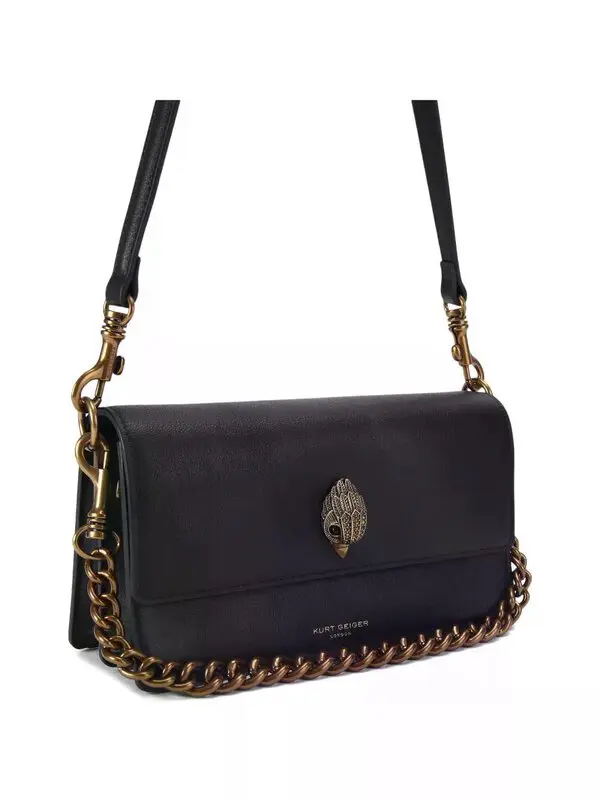 Kurt Geiger Sloane Leather Bag With Eagle Head Detail - Black