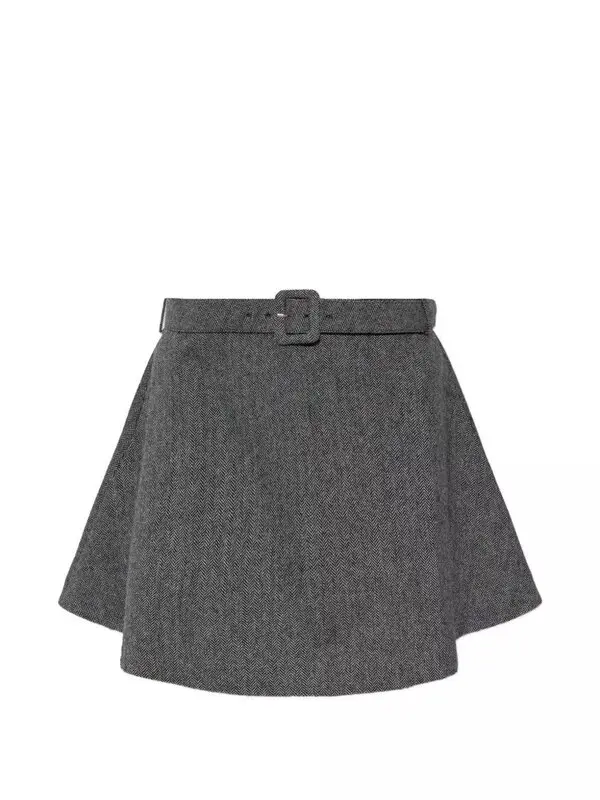 SELF-PORTRAIT Belted A-line Mini Skirt