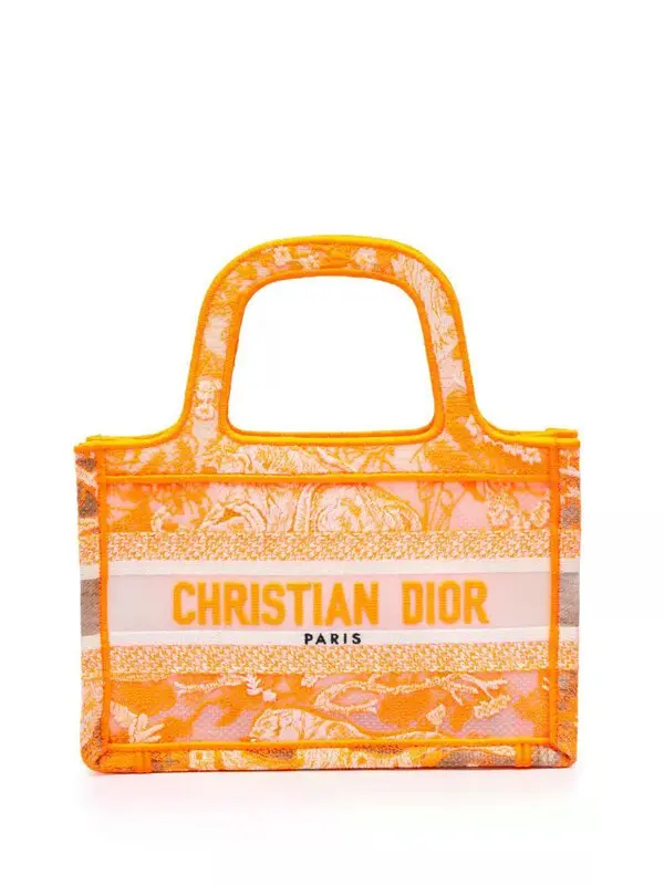 Dior 2022 Mini Dioriviera Toile De Jouy Book Tote Handbag - Orange