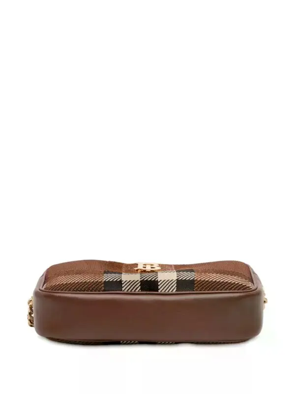 Burberry Small Knitted Check Camera Crossbody Bag