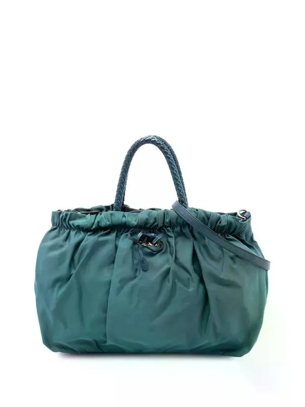 Prada Tessuto Bow Satchel - Blue