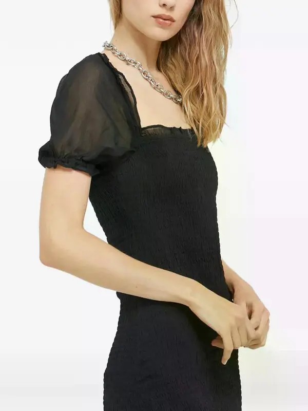 square neck midi dress abercrombie Abercrombie Midi Dress With Square Neck - Black