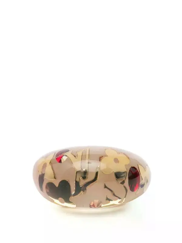 LOUIS VUITTON 2011 Resin And Crystal Monogram Inclusion Ring - Brown
