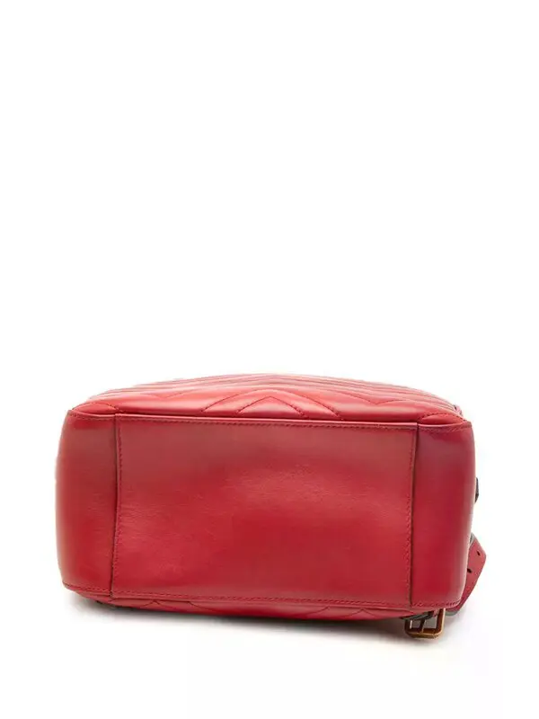 Gucci Small Gg Marmont Matelassé Leather Backpack - Red