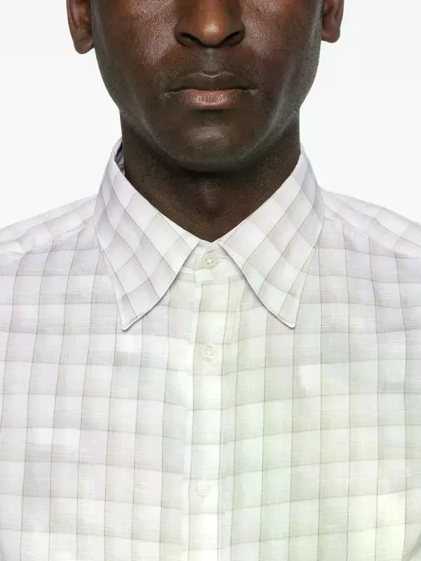 Canali Checked Shirt - White