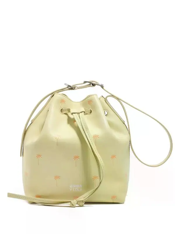 Bimba Y Lola Palm-tree Drawstring Bucket Bag - Neutrals