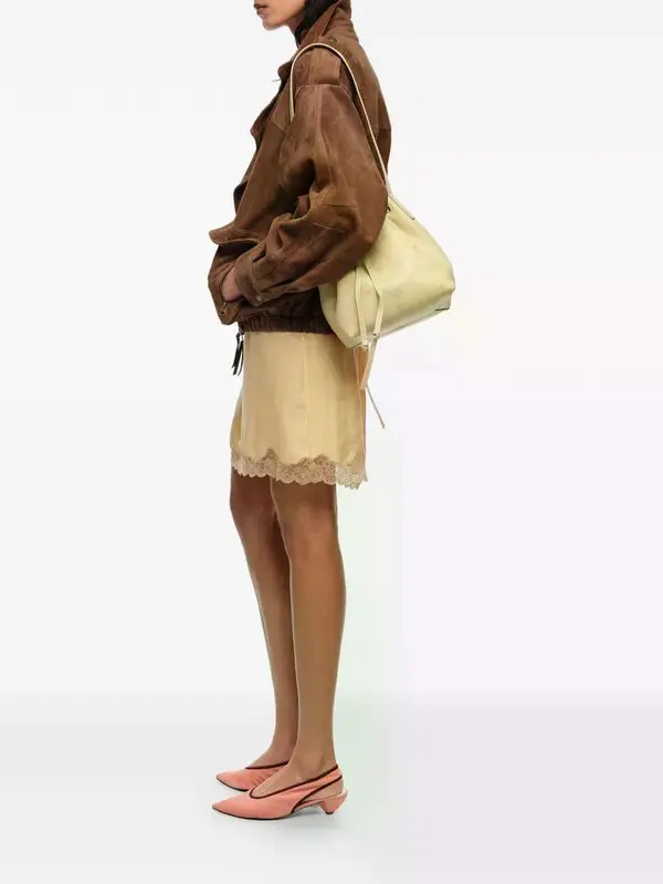Bimba Y Lola Palm-tree Drawstring Bucket Bag - Neutrals