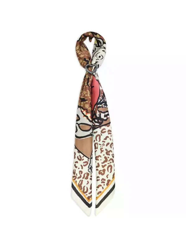 Bimba Y Lola Heart-print Ring And Scarf - Brown