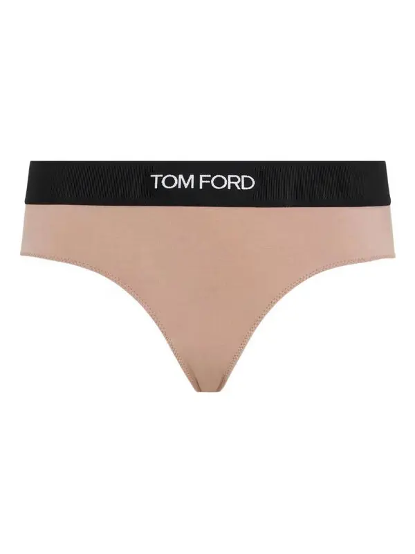 TOM FORD Logo-lettering Thongs - Neutrals