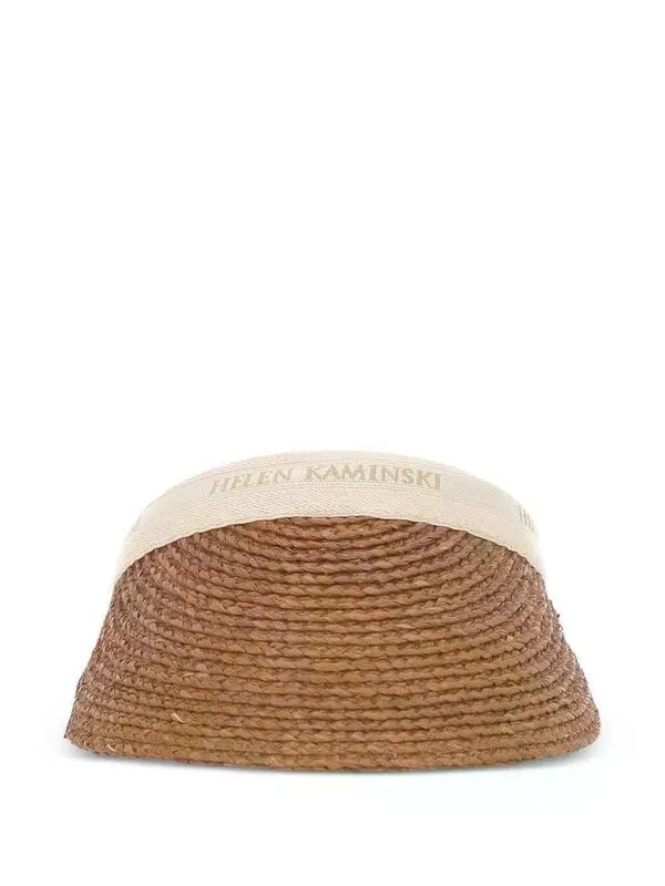 Helen Kaminski Bianca Logo Raffia Visor - Brown