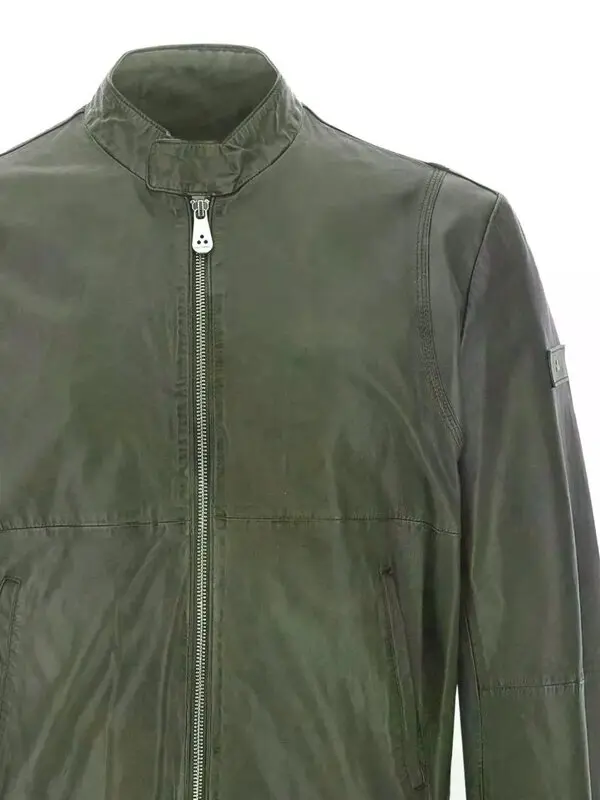 Peuterey Zip Leather Jacket - Green