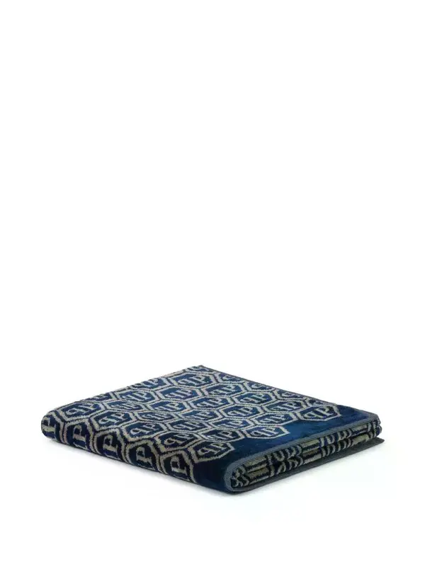 Philipp Plein Geometric-pattern Bath Towel - Blue