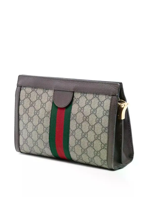 Gucci Gg Supreme Ophidia Chain Crossbody Bag - Brown