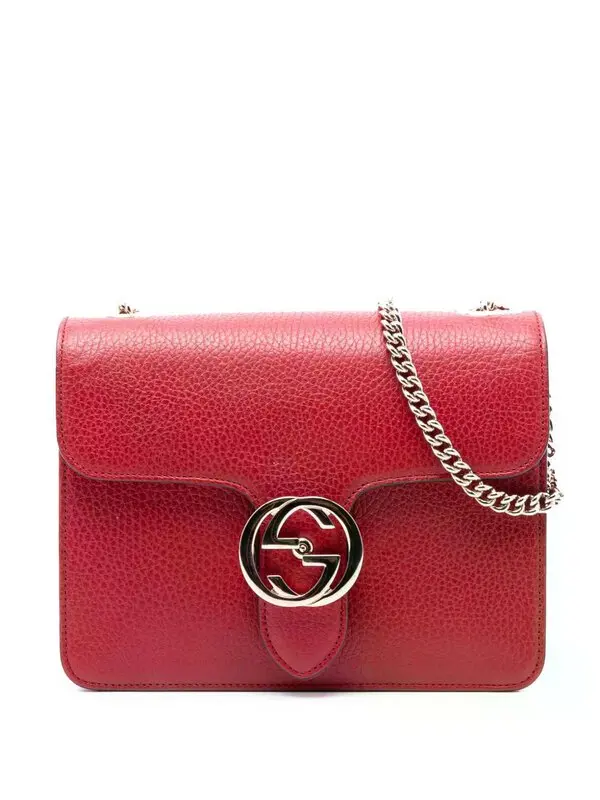 Gucci Small Calfskin Interlocking G Crossbody Bag - Red