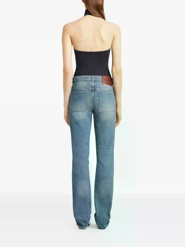 COURREGES Logo Patch Straight Leg Jeans