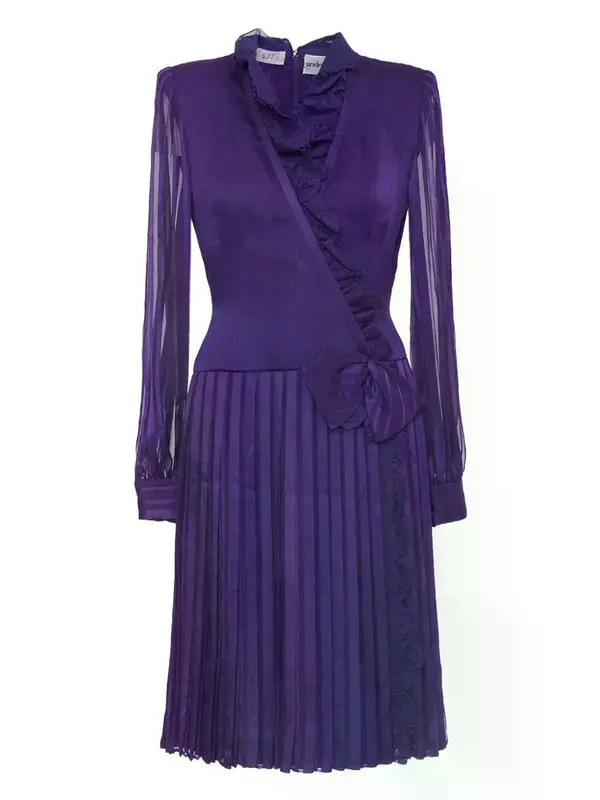 André Laug Vintage Plissé Midi Dress