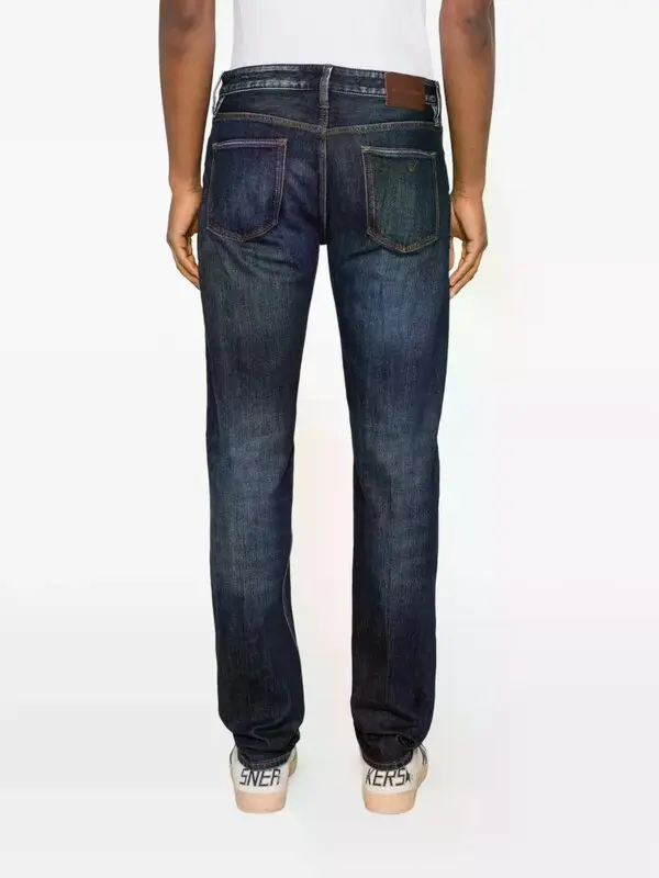 Emporio Armani Logo-plaque Jeans - Blue