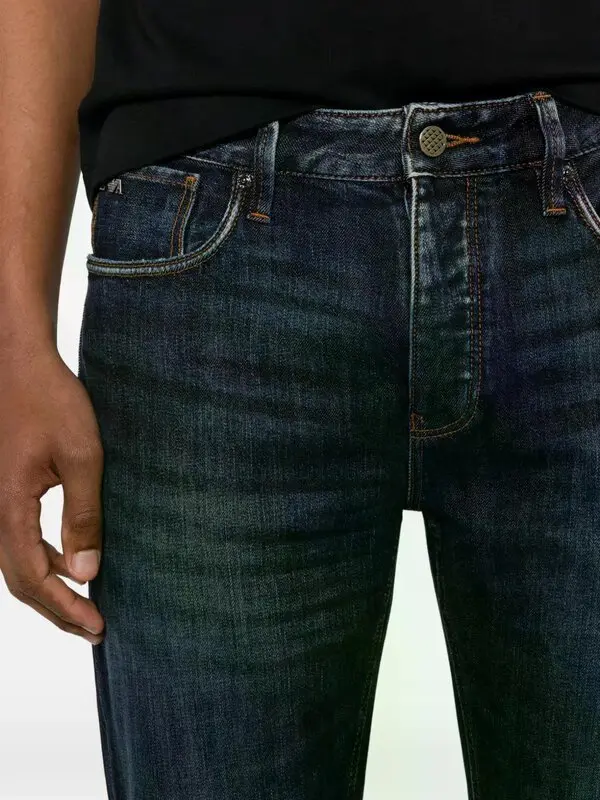 Emporio Armani Logo-plaque Jeans - Blue