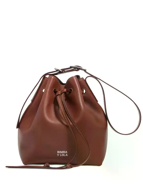 Bimba Y Lola Large Drawstring Bucket Bag - Brown