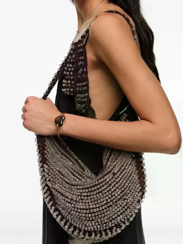 Bimba Y Lola Beaded Zip Shoulder Bag