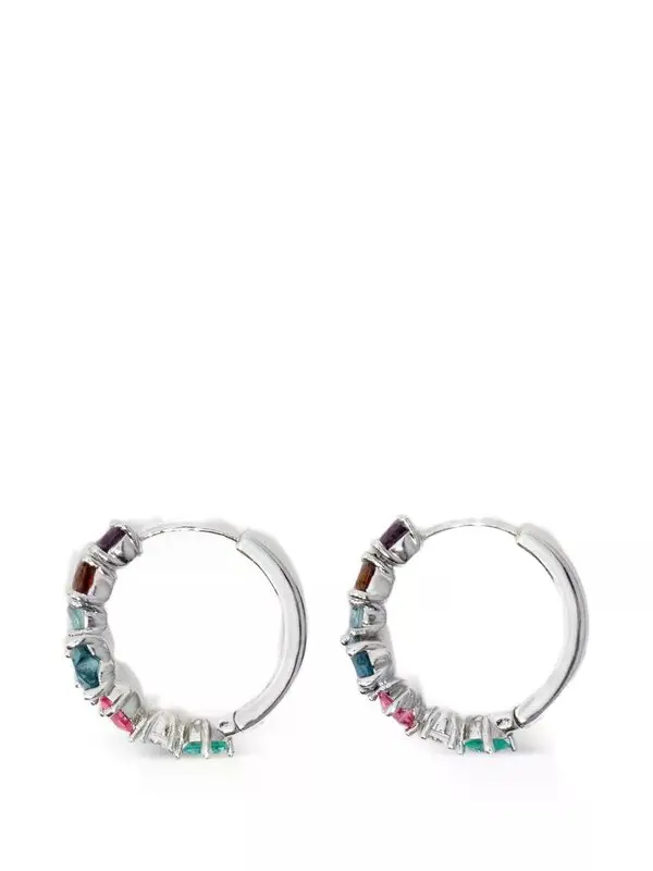 Bimba Y Lola Crystal-embellished Hoop Earrings - Silver