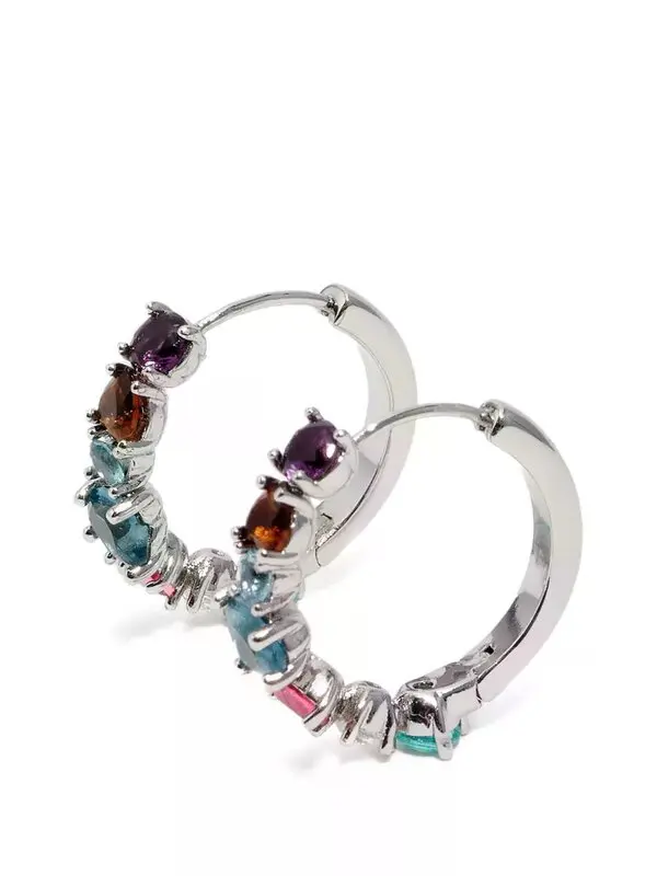 Bimba Y Lola Crystal-embellished Hoop Earrings - Silver