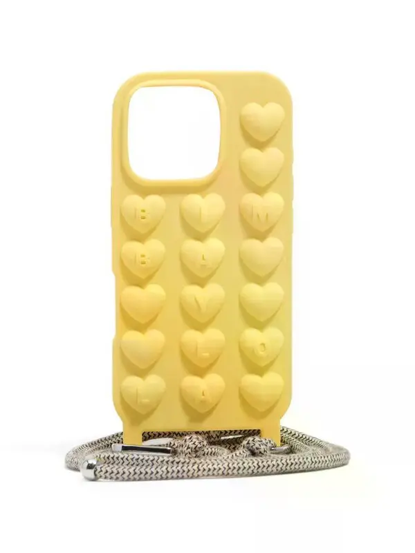 Bimba Y Lola Heart-embossed Iphone 16 Pro Case - Yellow