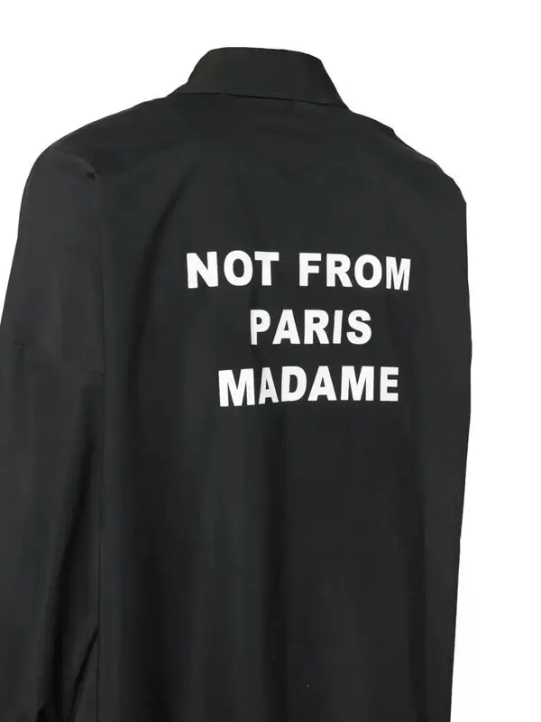 Drole De Monsieur Slogan Buttoned Jacket - Black