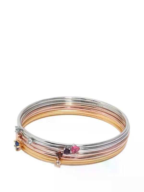 Bimba Y Lola Crystal And Brass Bracelet Set