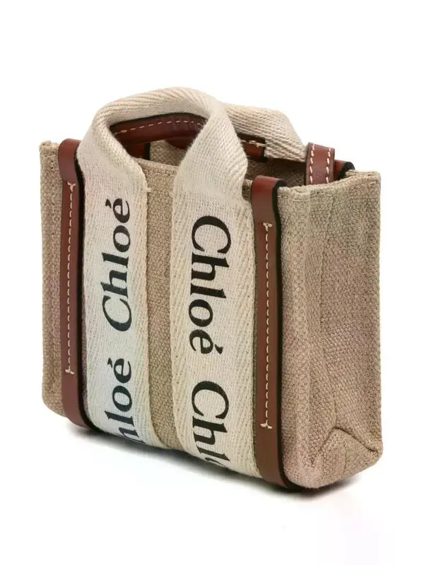 Chloé 2023 Nano Canvas Woody Satchel - Brown
