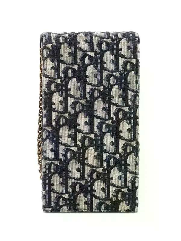 Dior Vertical Saddle Chain Pouch Oblique Canvas Clutch