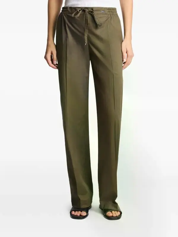 FAY Drawstring-fastening Trousers - Green