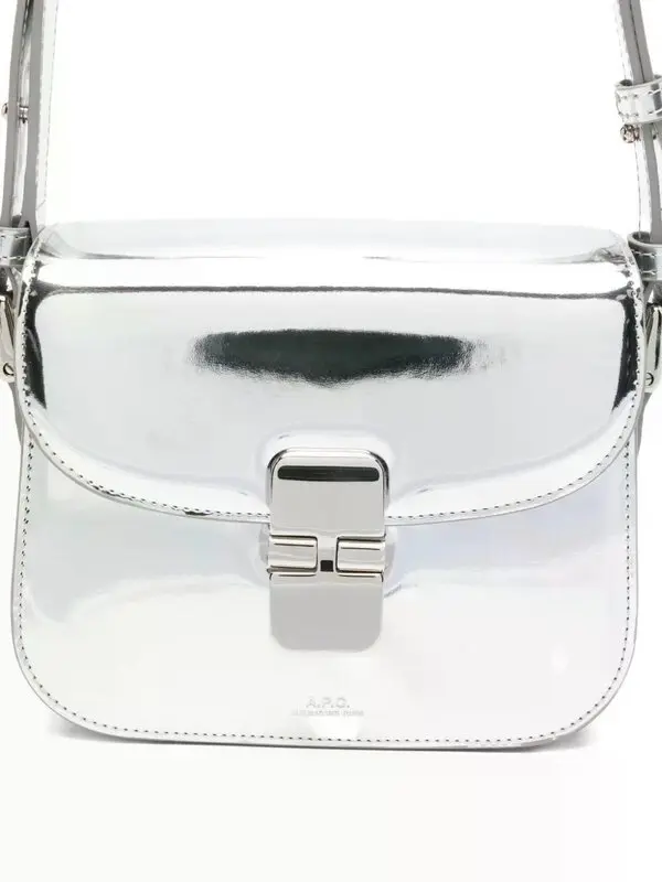 A.p.c. Turnlock Shoulder Bag - Silver