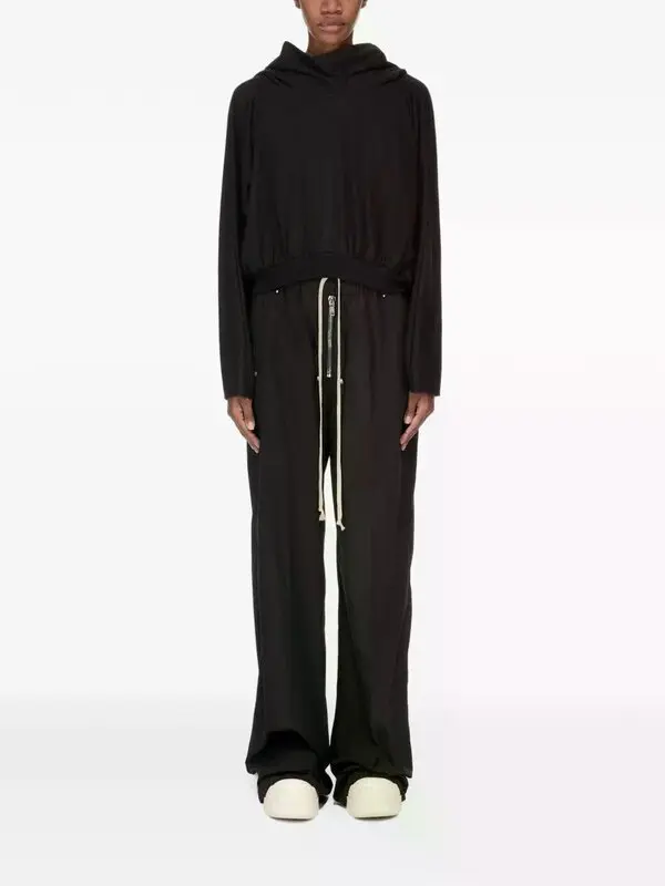 Rick Owens Cropped Hoodie - Black