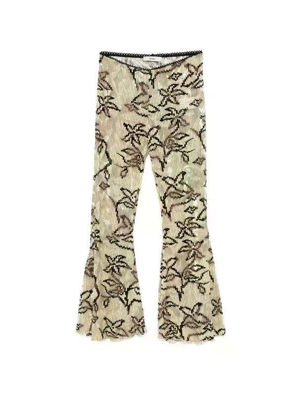 SIEDRES Jeslynn Floral-print Pleated Trousers - Neutrals