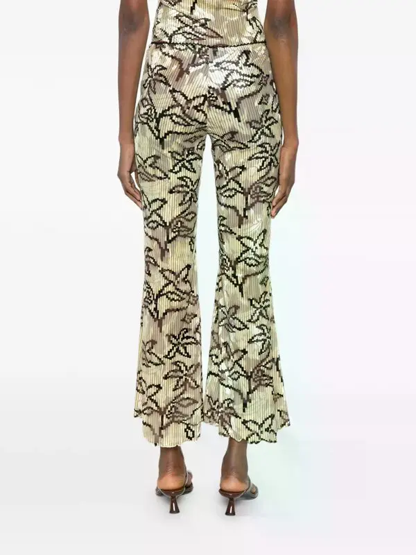 SIEDRES Jeslynn Floral-print Pleated Trousers - Neutrals