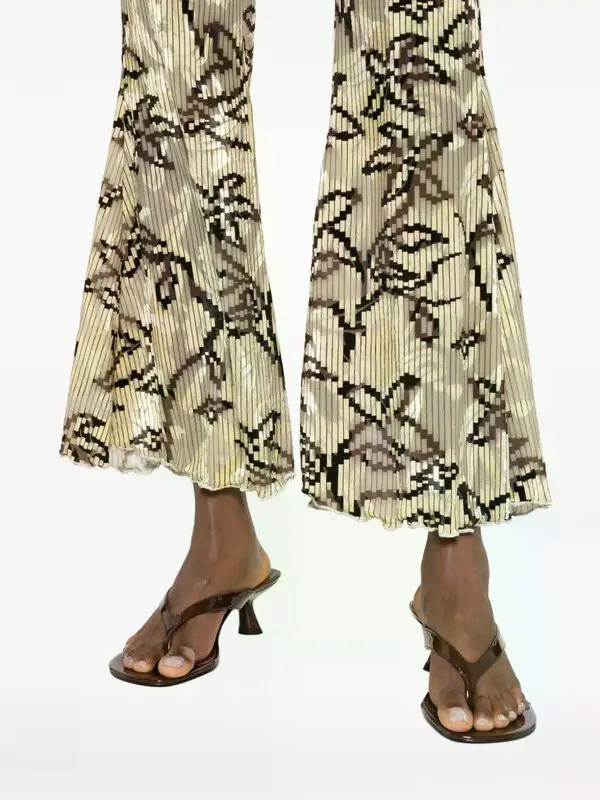 SIEDRES Jeslynn Floral-print Pleated Trousers - Neutrals