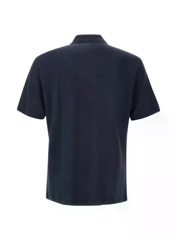Eleventy Buttoned Short-sleeve Polo Shirt - Blue