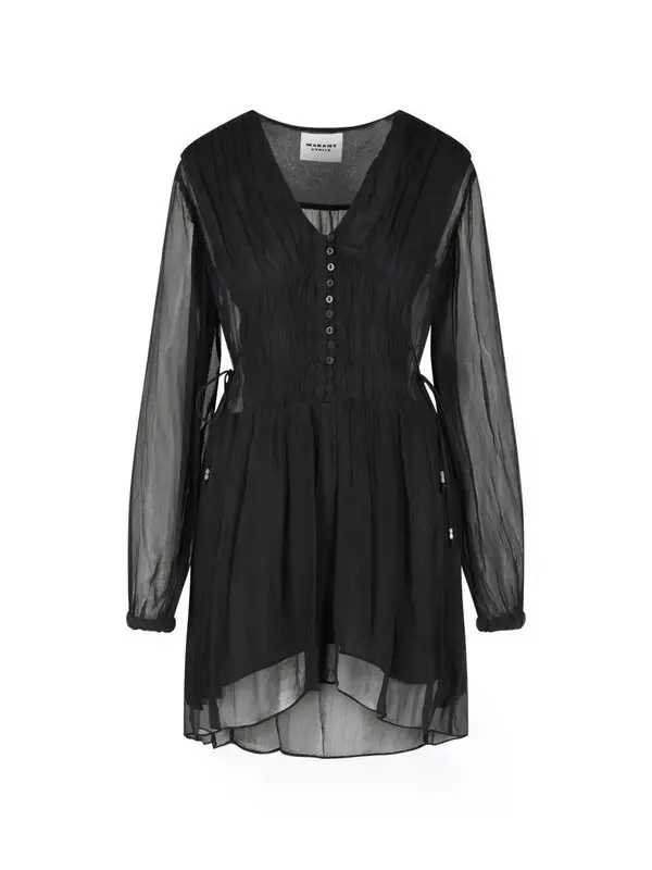 MARANT ETOILE V-neck Button Dress - Black