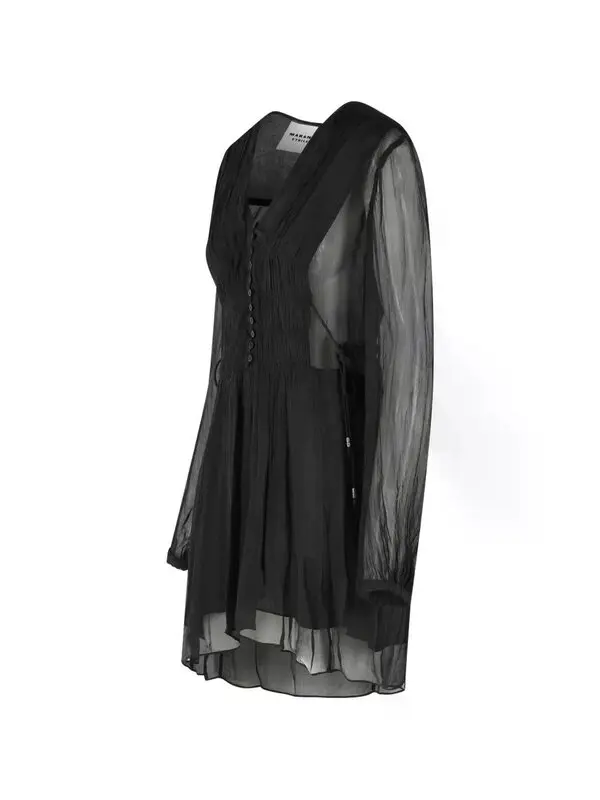 MARANT ETOILE V-neck Button Dress - Black