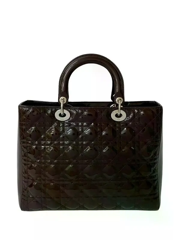Dior Large Patent Cannage Lady Satchel